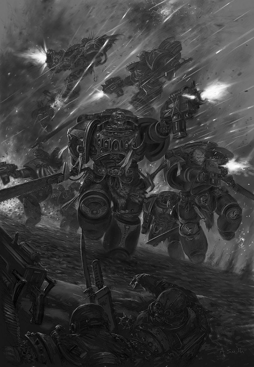 Death Company Art By Adrian Smith 40K Gallery