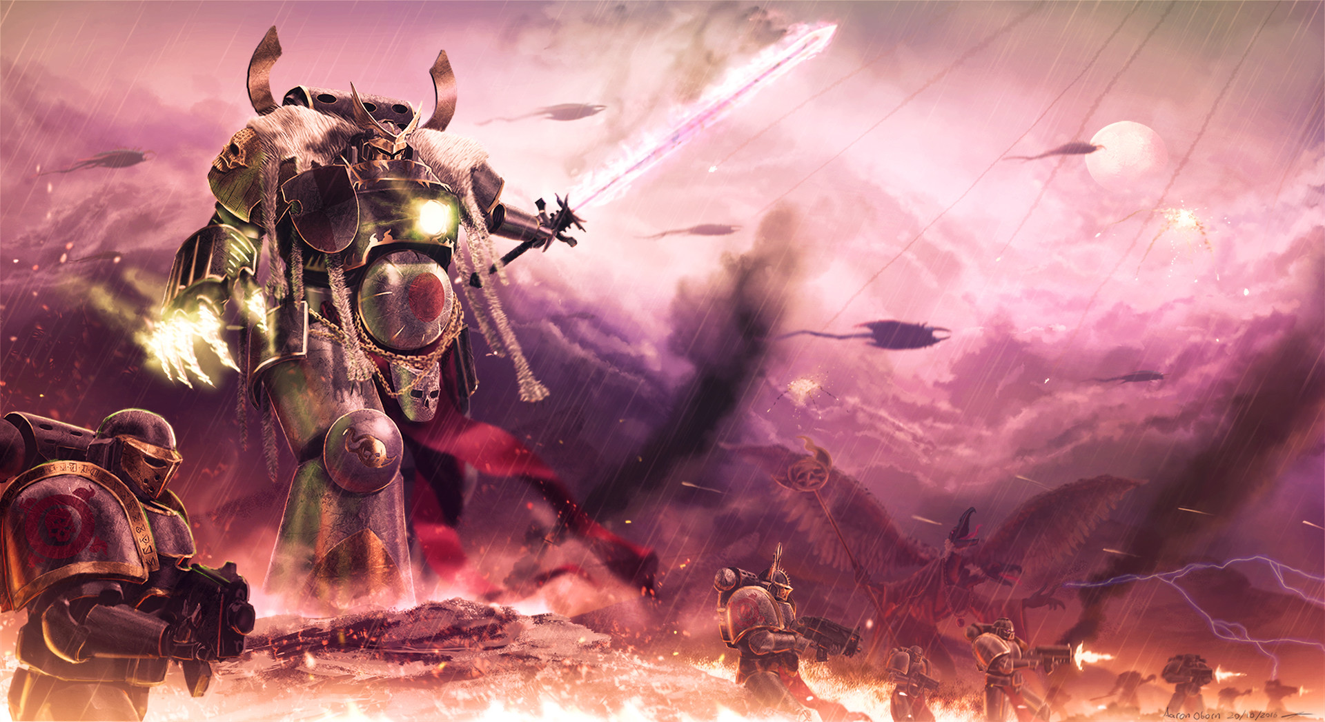 11th Legion Primarch - Art by Aaron Oborn - 40K Gallery