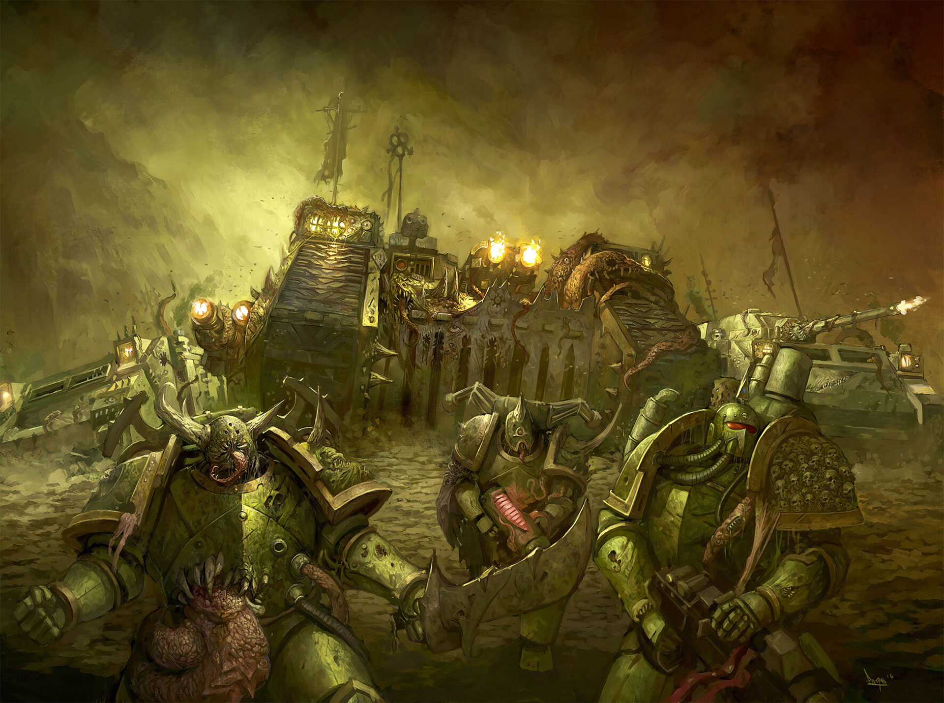 Nurgle Tanks - Art by Fares Maese - 40K Gallery