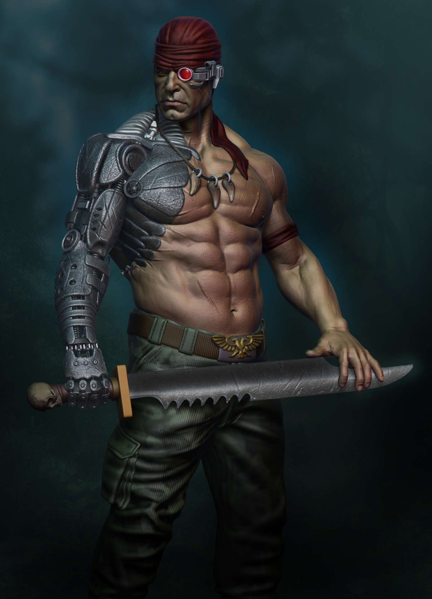 Colonel 'Iron Hand' Straken - Art by Ramiz Askerov - 40K Gallery