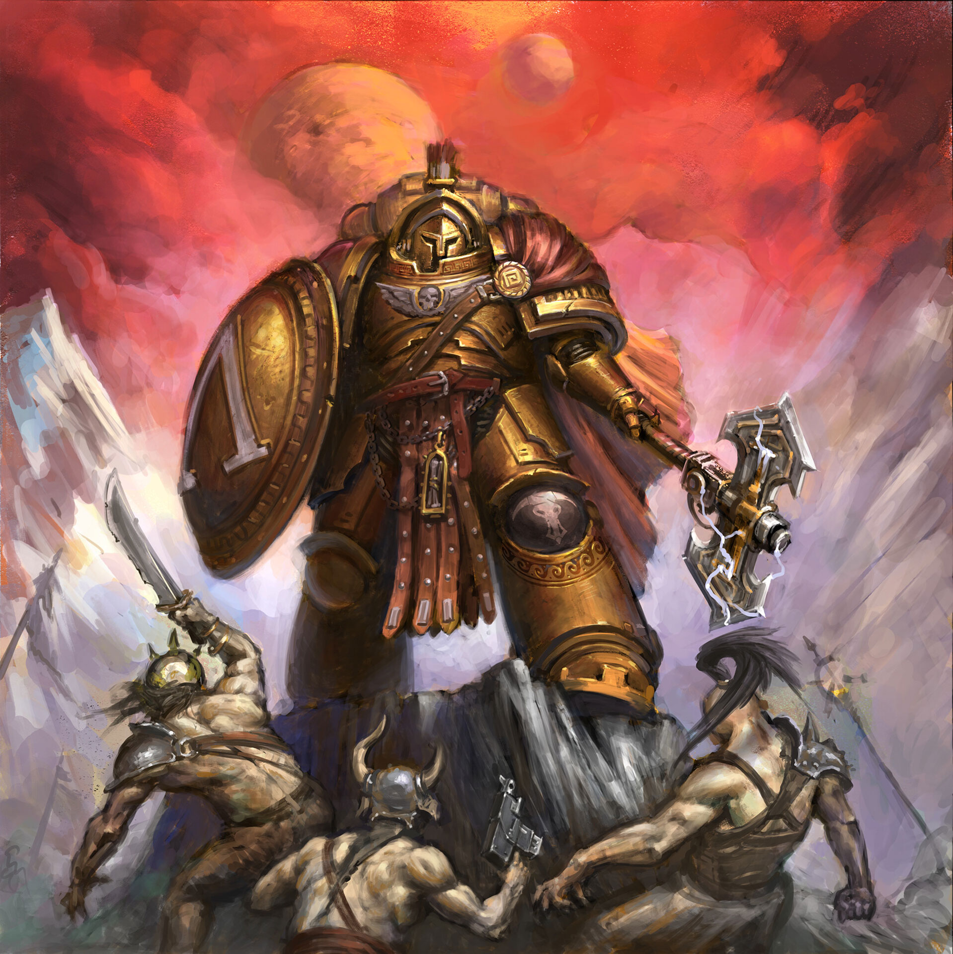Minotaurs - Art by Victor Kevruh - 40K Gallery