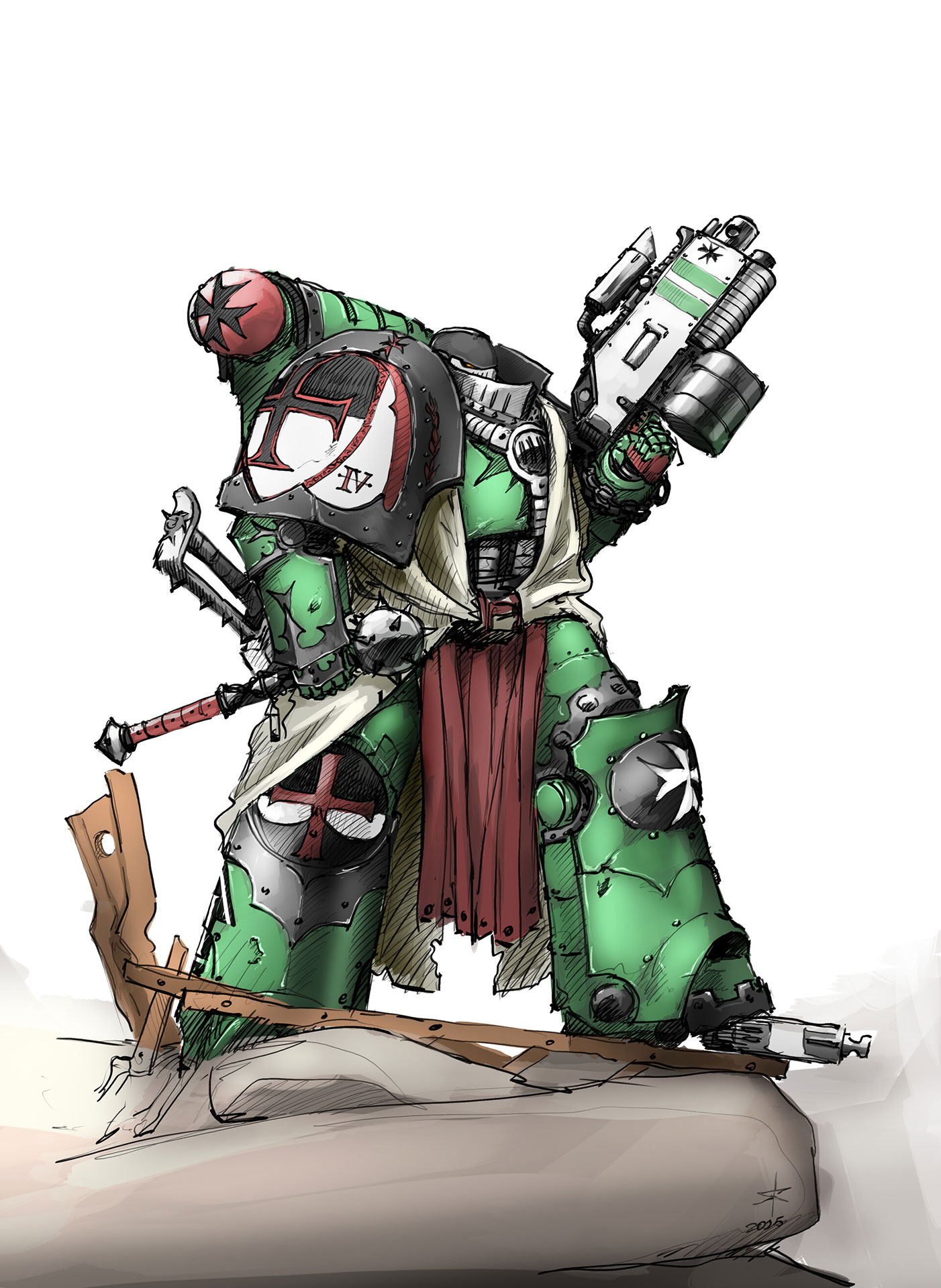 Crusader of the Emperor - Art by Yan Vereskov - 40K Gallery